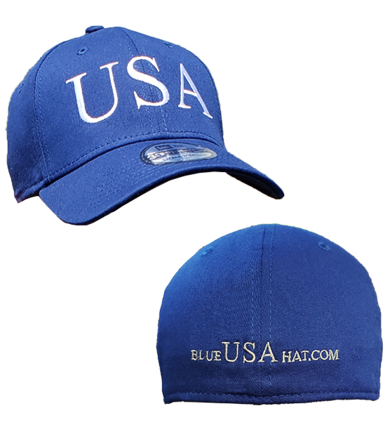 Blue USA Hat - Official USA Hats - 100% Made in the USA with love! GO USA!
